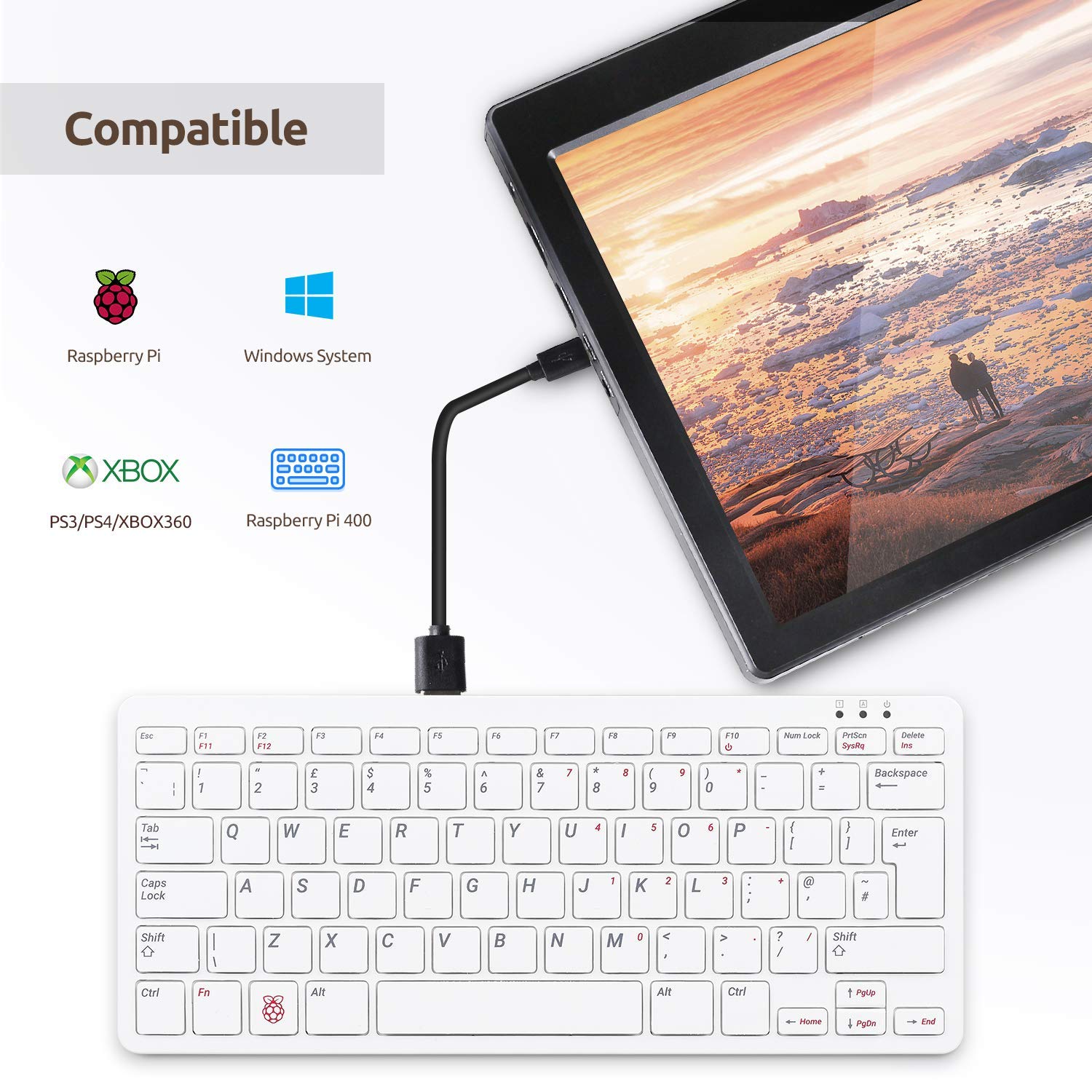 SunFounder Raspberry Pi Display 13.3 Inch IPS Portable HDMI Monitor with Raspberry Pi 4 Model B Starter Kit for Raspberry Pi Beginner