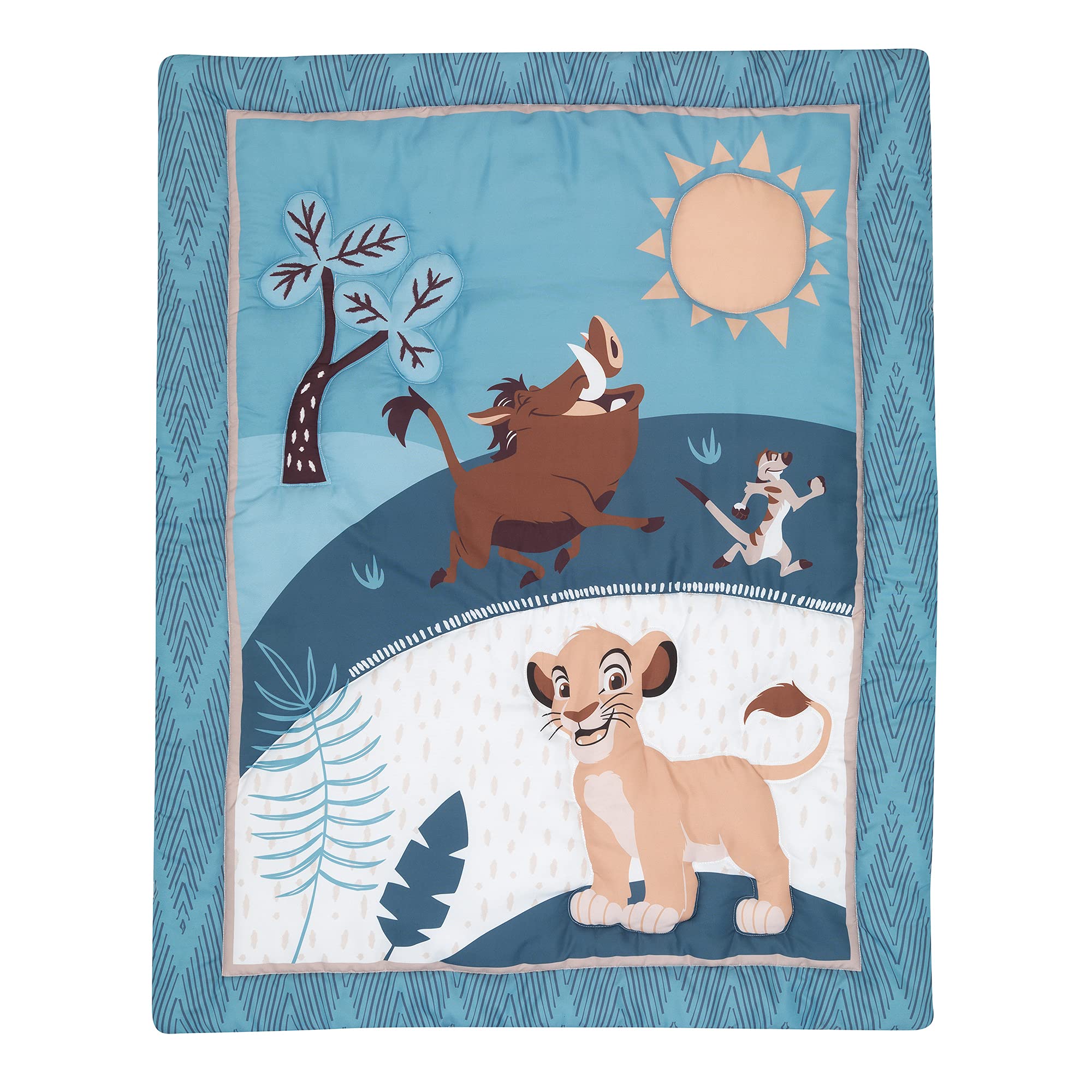 Lambs & Ivy (LAMCR) Lion King Adventure 3-Piece Mini Crib Bedding Set, Blue (790020)