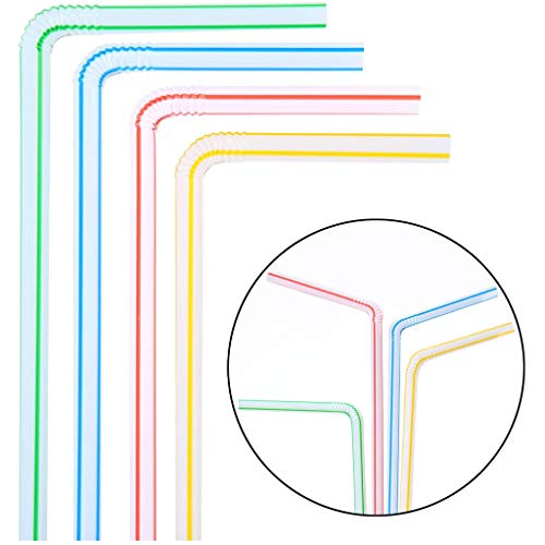 1000pcs Flexible straws,Plastic Drinking straws, 8" Long, Stripes Multiple Colors Straws ,suitable for various drinks, juice, milk, tea, cocktails, parties, daily use (1000pcs)