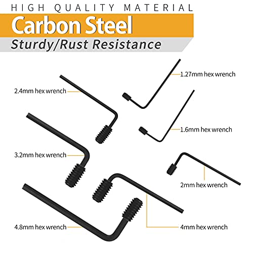 VIGRUE 390Pcs #4-40 to 3/8"-16 SAE Hex Allen Head Socket Set Screws Grub Screw Bolts Assortment Kit, Carbon Steel Internal Hex Drive Cup-Point Screws with 7pcs Hex Wrenches