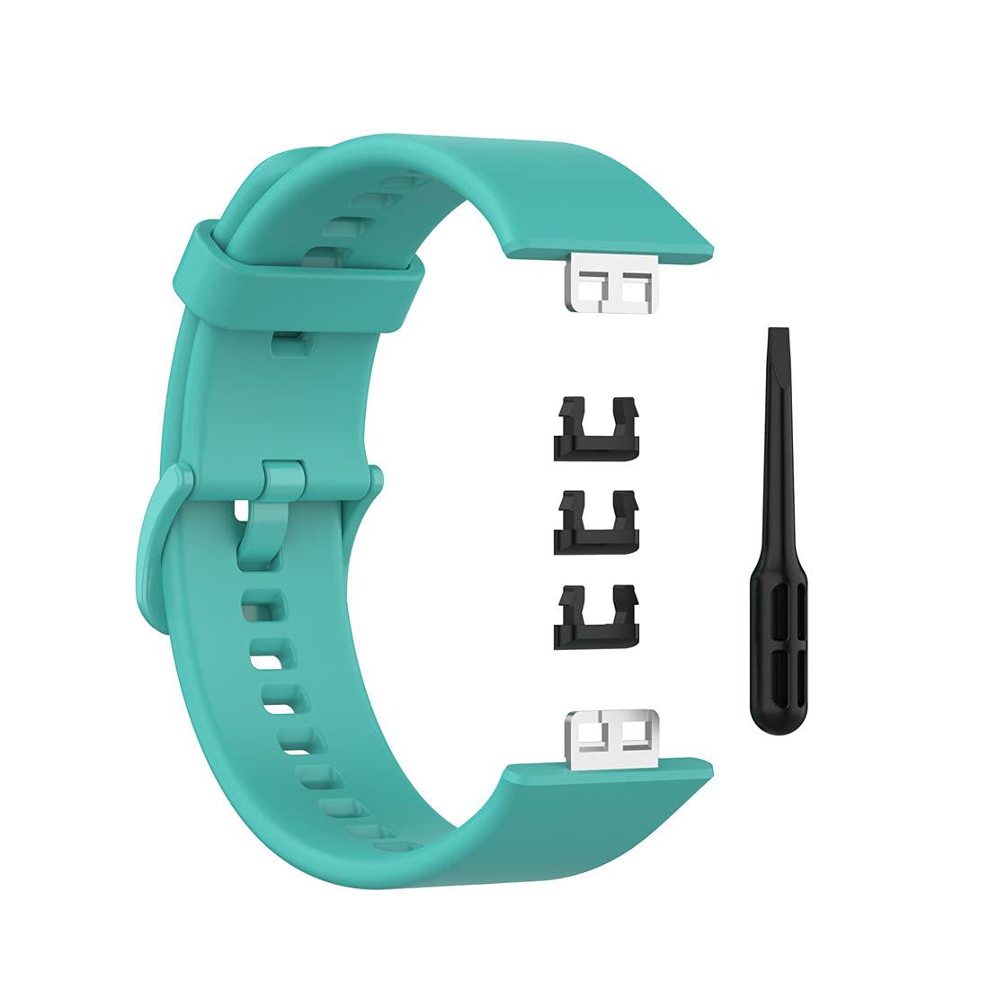 HUABAO Watch Strap Compatible with Huawei Watch Fit,Adjustable Silicone Sports Strap Replacement Band for Huawei Watch Fit Smart Watch (Black + Dark Blue + Teal)