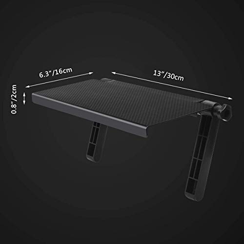 AHIER 13 Inch Cable Box Shelf for Wall Mounted TV, TV Top Shelf Mount on Desktop Computer Monitor to Hold Cable Boxes, Media Boxes, Game Console Black