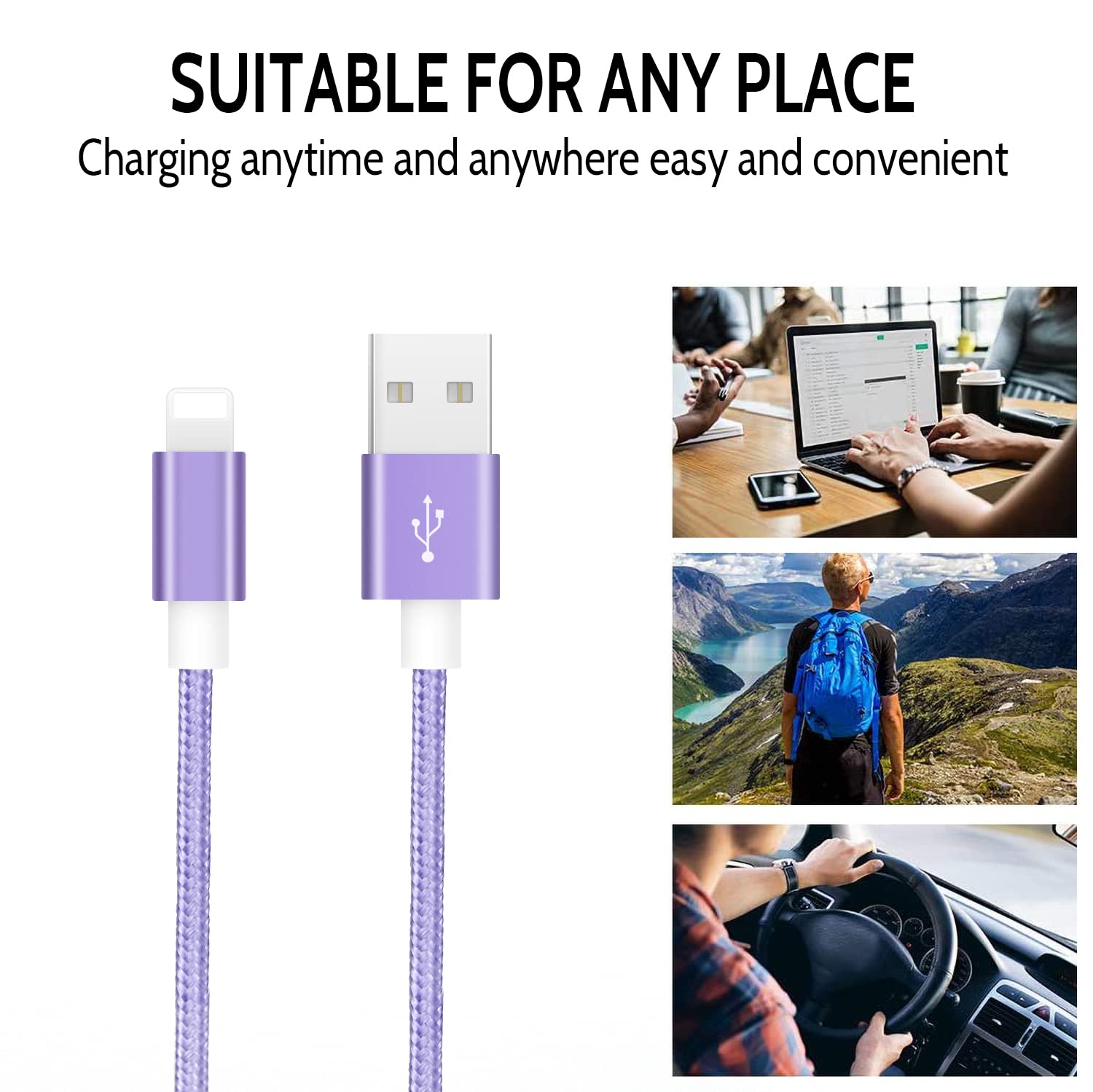 iPhone Charger,【Apple MFi Certifide】 4 Pack iPhone Cord iPhone Charging Cable Nylon Braided Compatible with iPhone 14 13 12 11 Pro Max Xs Xr 8 7