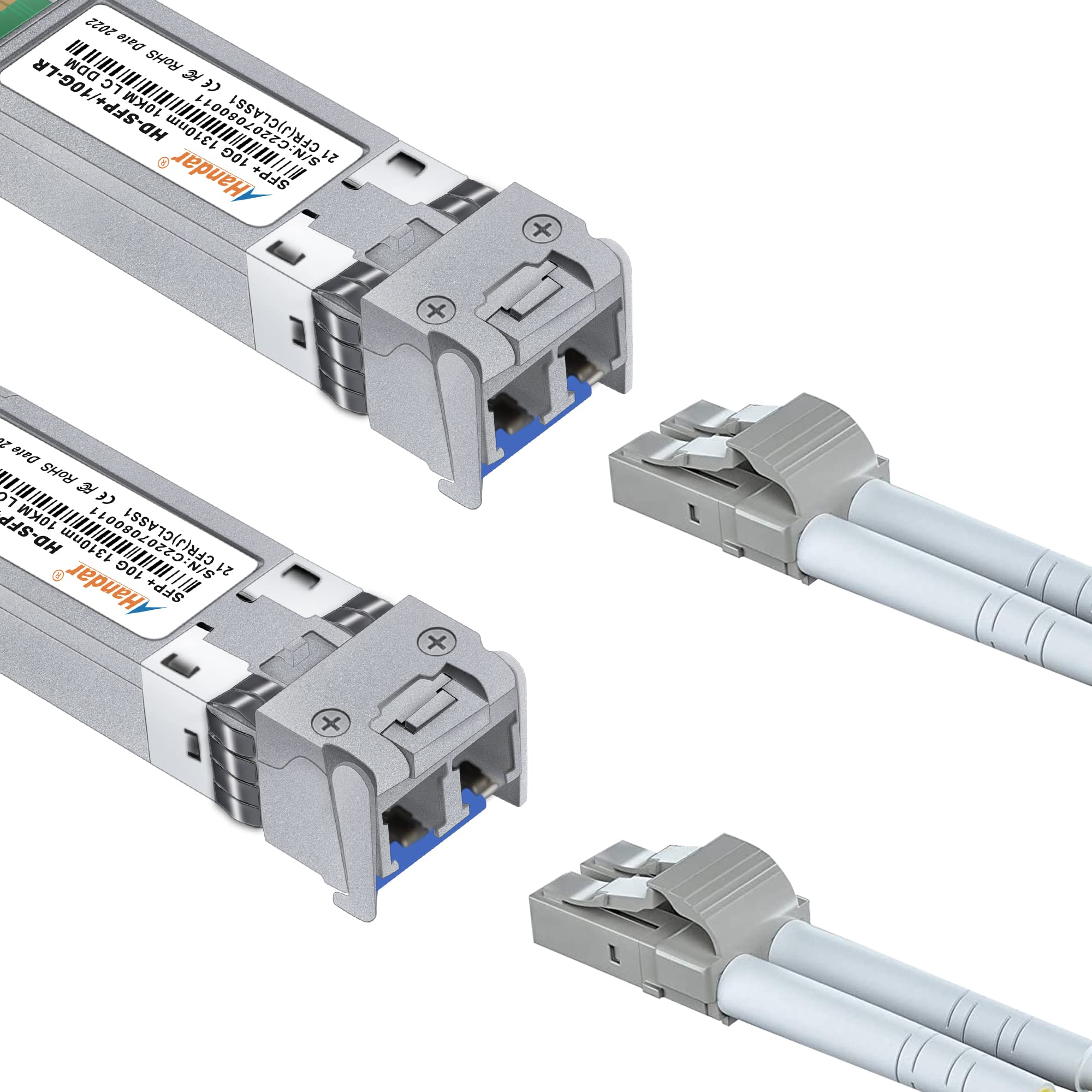 10GBase-LR SFP+ Transceiver, Handar 10GB 1310nm, Single Mode Fiber, Compatible with Cisco, Ubiquiti, UniFi UF-SM-10G and Other Open Switches, LC Interface, 10km