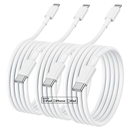 3Pack 10Ft USB C to Lightning Cable Long,[Apple MFi Certified] iPhone 14 13 Fast Charger 10ft for iPhone 14 Pro Max/13 mini/12/11 Pro/iPad/AirPod,Type C Port Support Quick iPhone Charging Cord 10 Foot