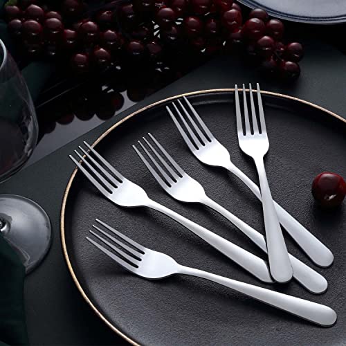 24 Pieces Dinner Forks Set (7.1 inch), Unokit Silver Stainless Steel Dinner Forks Set of 24, Forks Silverware, Flatware Forks for Home, Kitchen or Restaurant - Mirror Polished, Dishwasher SafeĀ