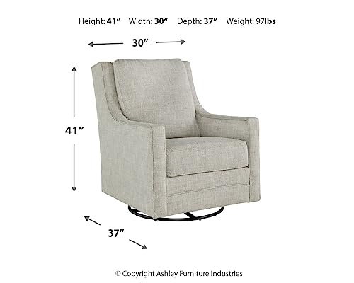 Signature Design by Ashley Kambria Casual Upholstered Swivel Glider Accent Chair, Gray