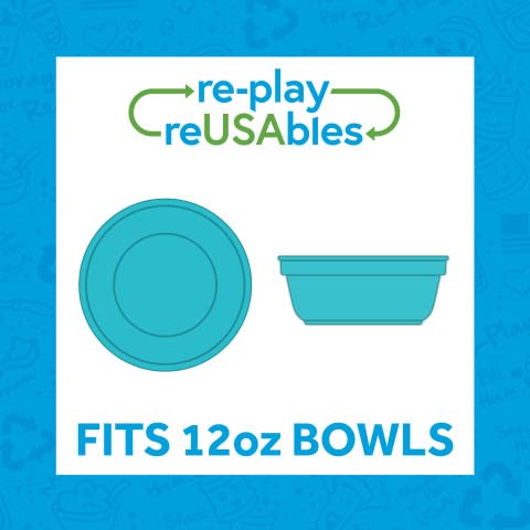 Re-Play Made in USA 12 Oz. Reusable Plastic Bowls, Pack of 4 Without Lid - Dishwasher and Microwave Safe Bowls for Snacks and Everyday Dining - Toddler Bowl Set 5.75" x 5.75" x 2", Preshool