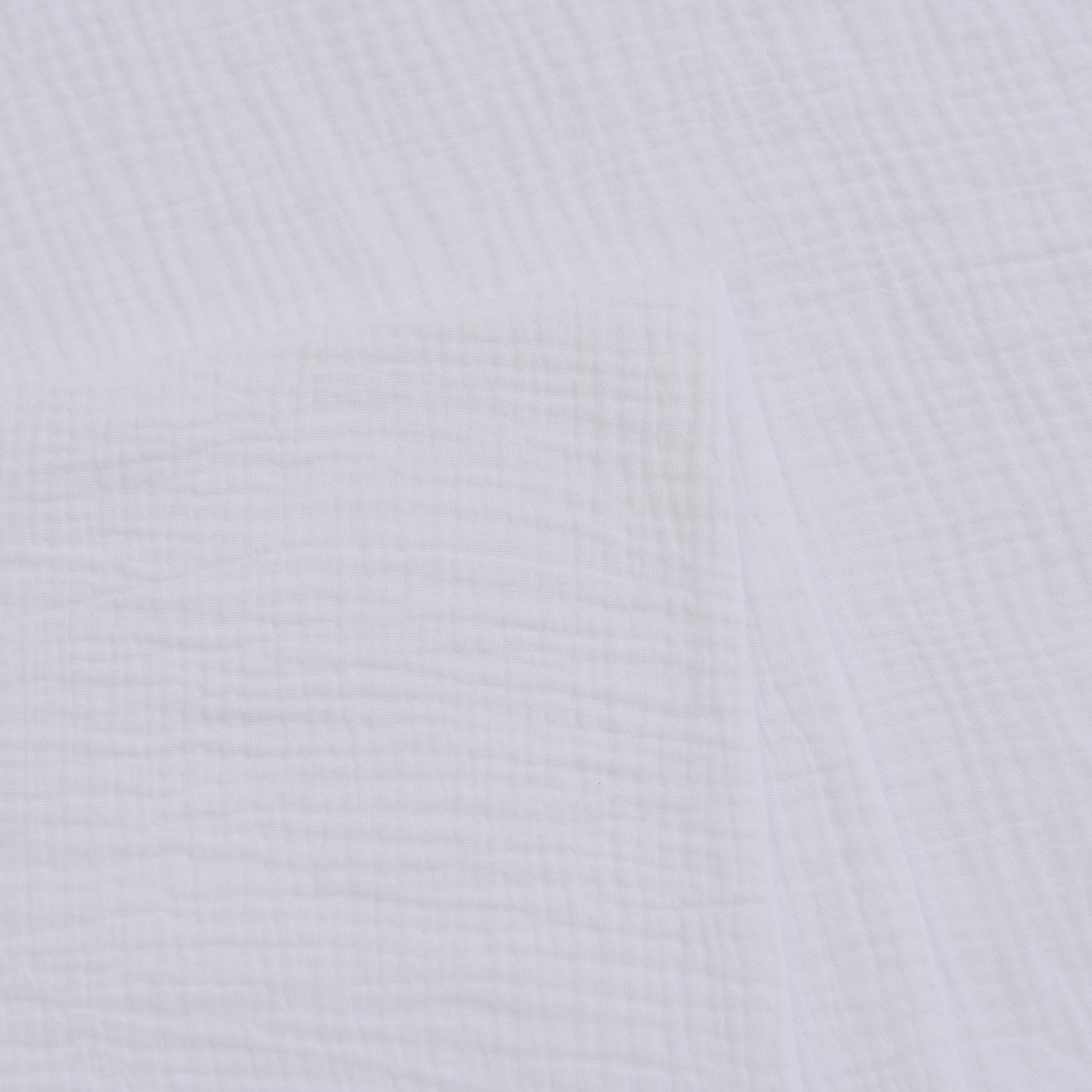 100% Pure Cotton Double Layer Crepe Fabric Double Layer Gauze Baby chlidren's Cloth Bedding Towel Cut by The Yard White