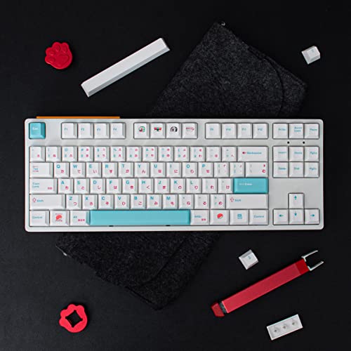 135 Keys Japanese Sushi Keycaps Cherry Profile Dye-Sub PBT Keycap Compatible with GH60 / GK64 / GK61 / 68/87/104 for Mechanical Gaming Keyboard Gateron Kailh Cherry MX Switches