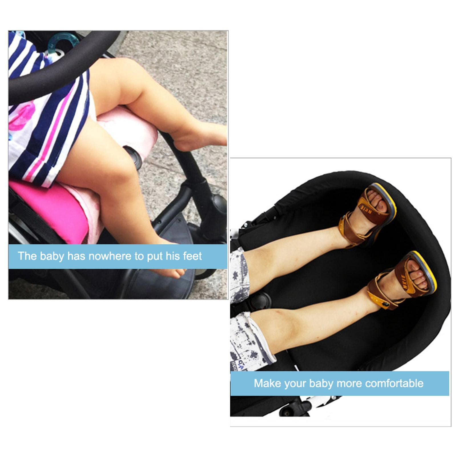 bluesa Stroller Footrest Extended Seat Board for Stroller, Adjustable Pram Feet Extension Footrest, Detachable Infant Pram Footboard, Portable Lightweight Seat Extension Board Foot Drag