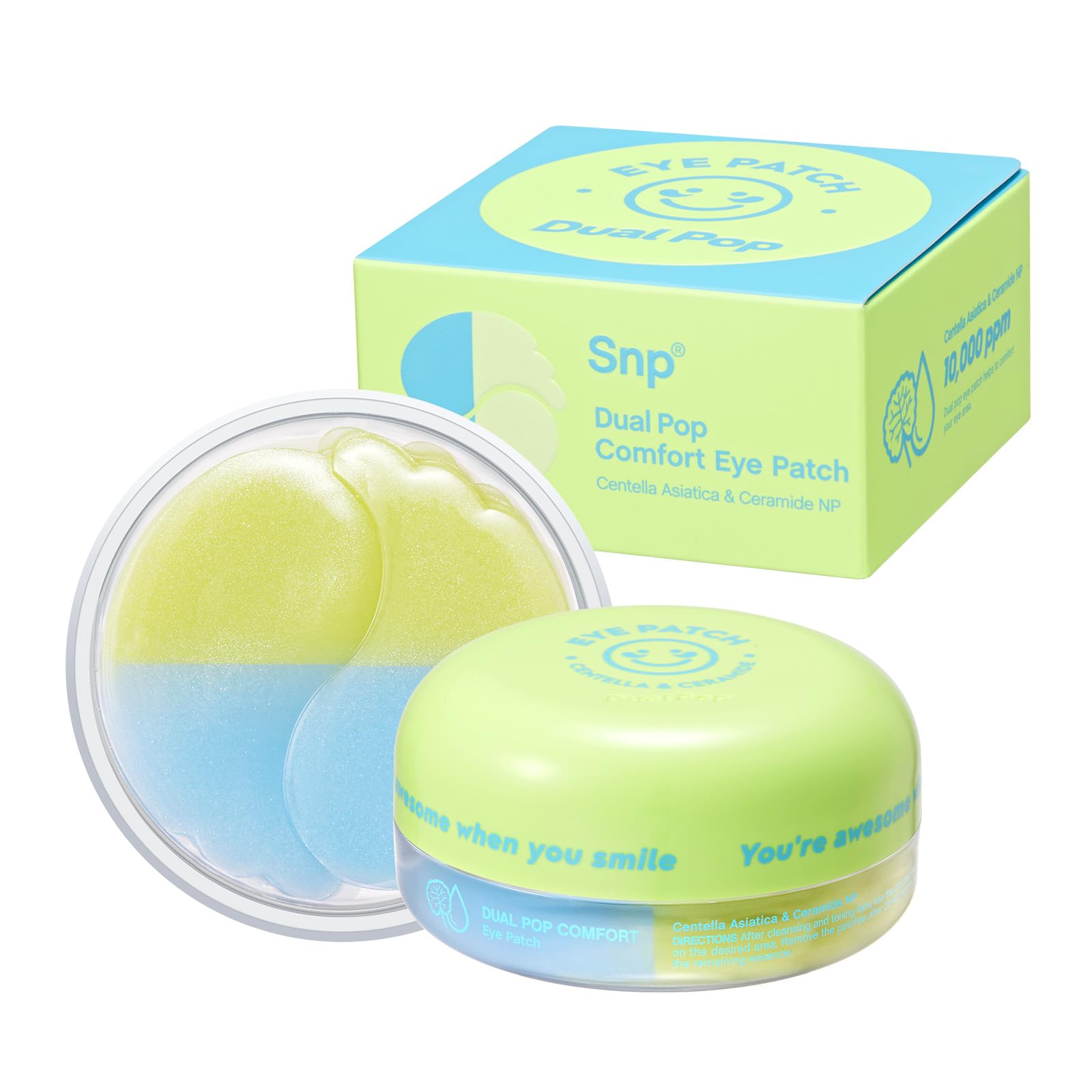 SNP Dual Pop Under Eye Patches Mask, Eye Masks and Treatment for Puffy Eyes, Improve Firmness and Skin Complexion 30 Pcs for Men and Women (Moisture Comfort)
