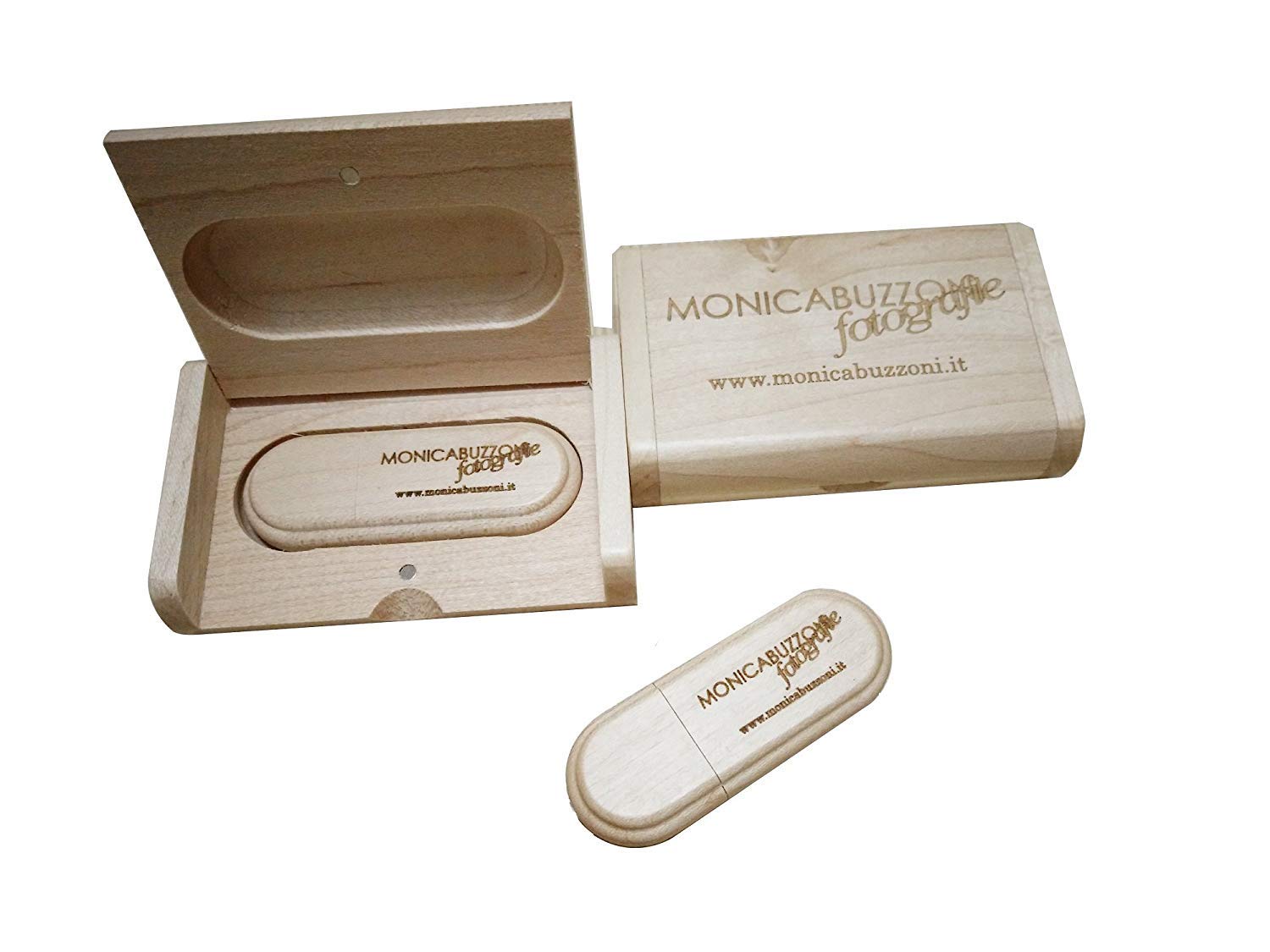 10PCS Maple Wood 2.0/3.0 USB Flash Drive with Wooden Box(Free Laser Engraving Logo) (2.0/16GB)