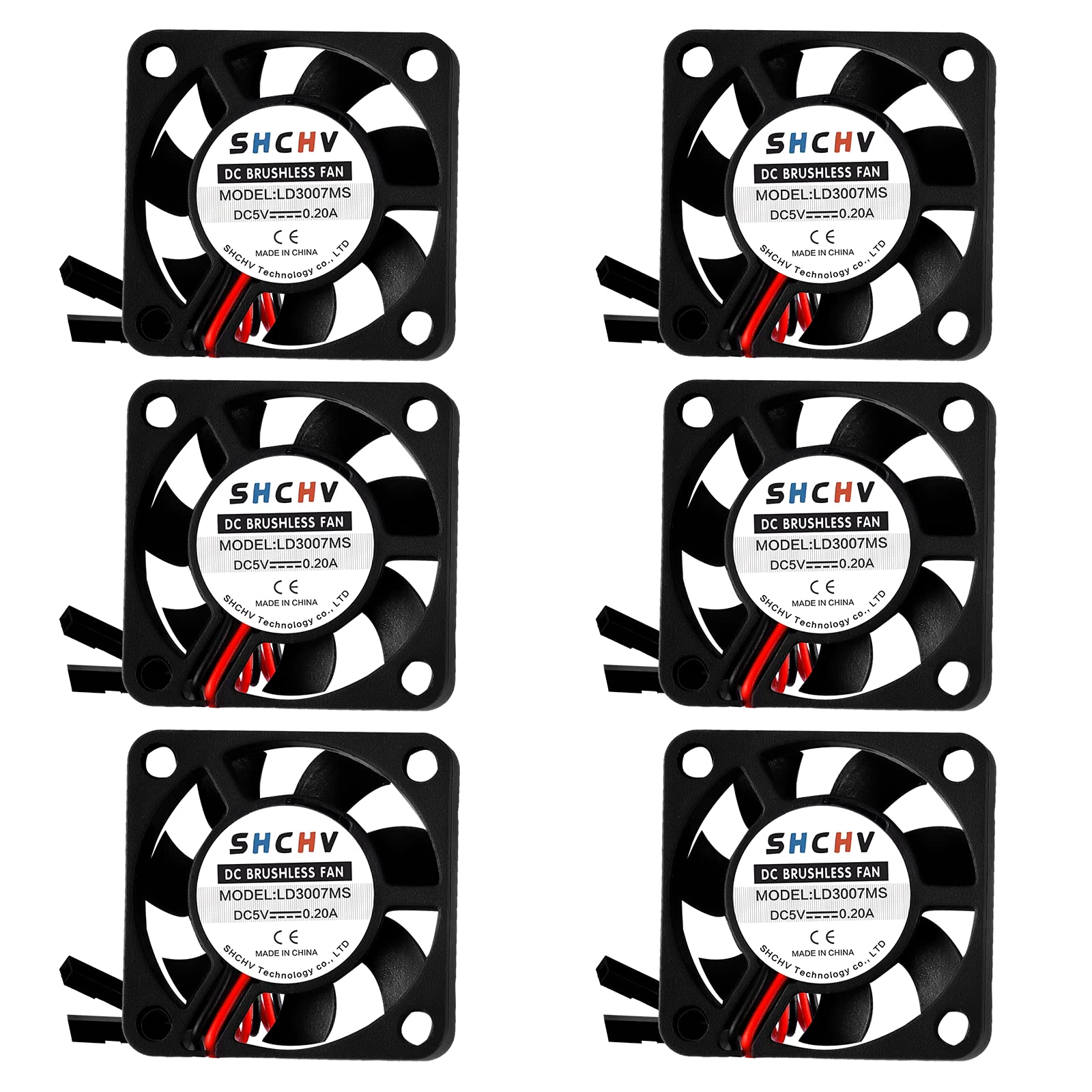 6PCS Raspberry Pi Fan DC Brushless Cooling Fan 3.3V 5V Heatsink Cooler Separating Terminal for Raspberry Pi 4B / 3B+ / 3B/ Zero/Zero W or Other Robot Project