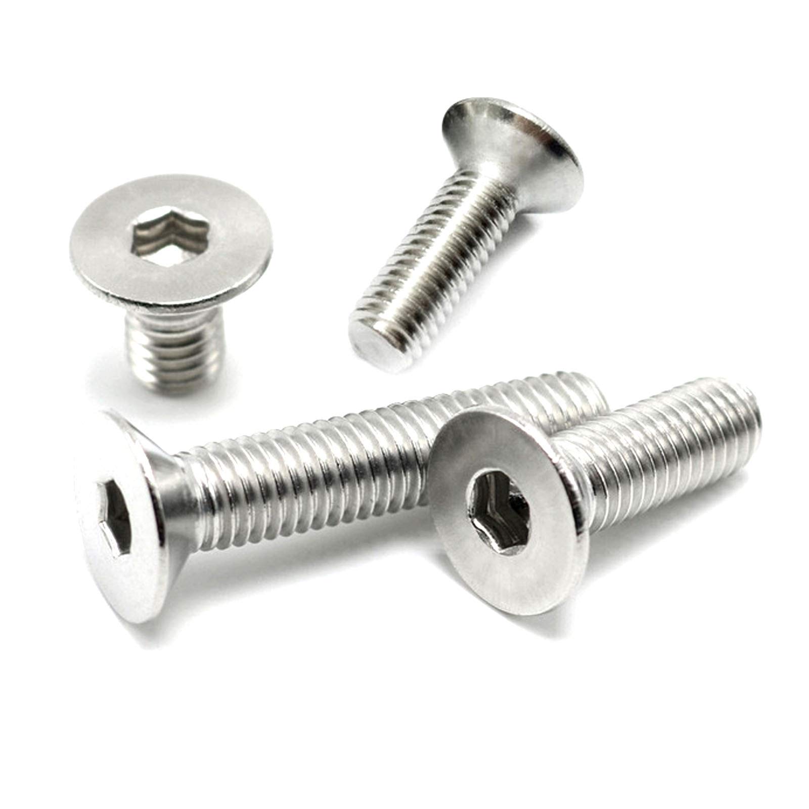 50 Pcs M3-0.5 x 18mm Flat Head Socket Cap Screws Bolts, Stainless Steel 18-8 (304), Bright Finish, Allen Socket Drive,Machine Screws Inner Hex Screw Fasteners Bolts