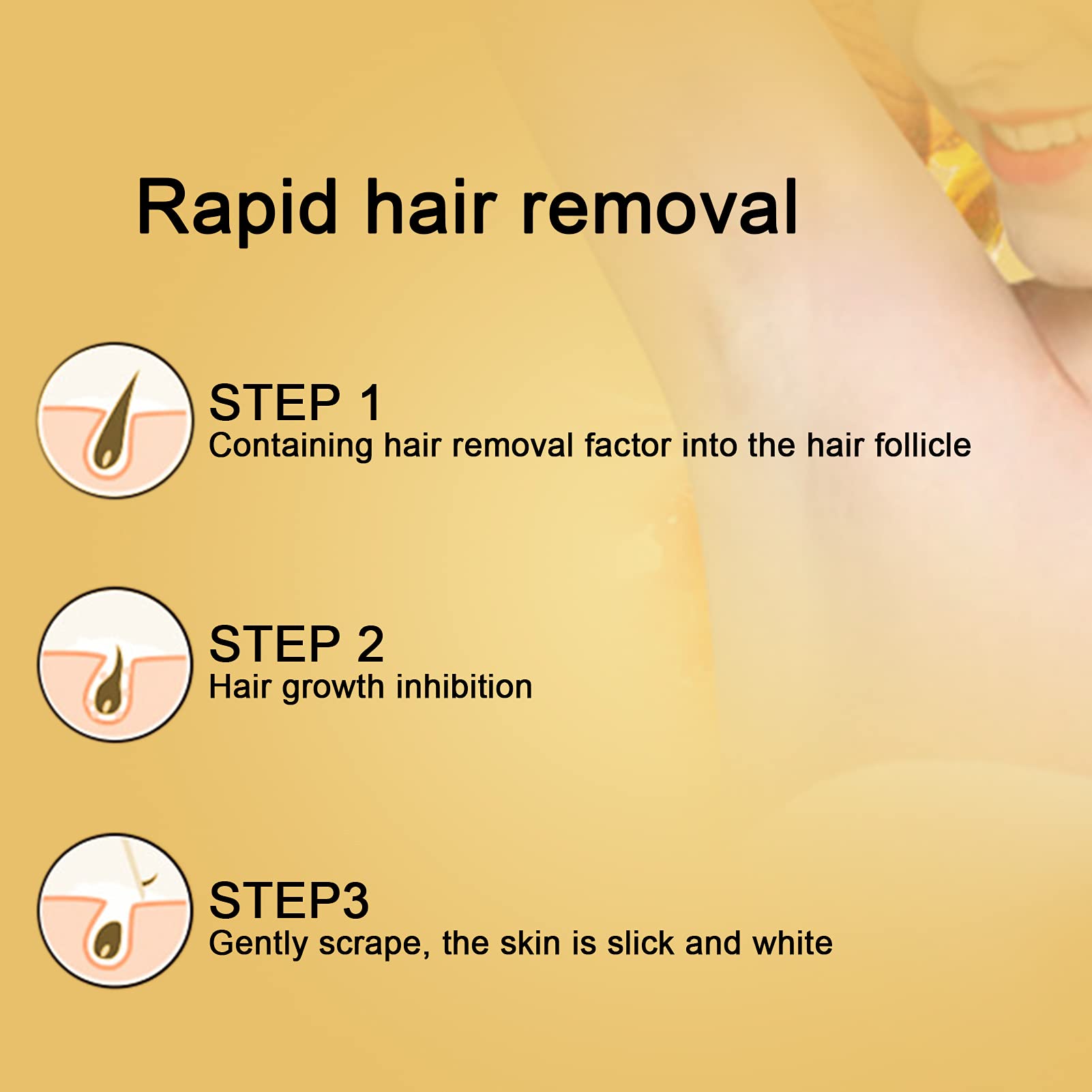 Honey Milk Mild Hair Removal Cream, Mild Depilatory Cream for Underarm/Thigh/Arm/Leg Hair Removal (100ml)