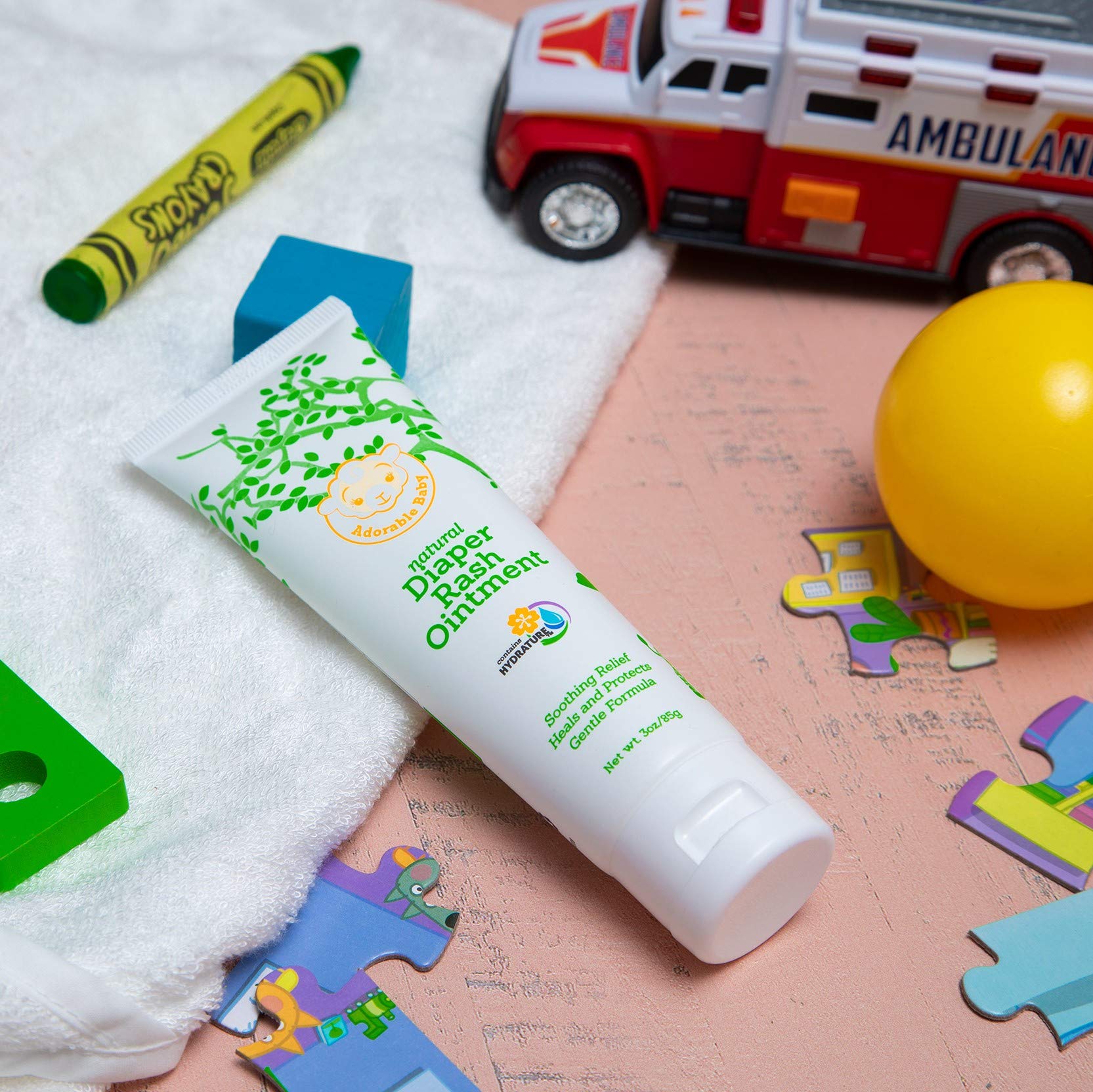 Adorable Baby Natural Diaper Rash Ointment, EWG Verified™ for Safety, Contains Hydrature™ for Added Moisturization, 3 oz.