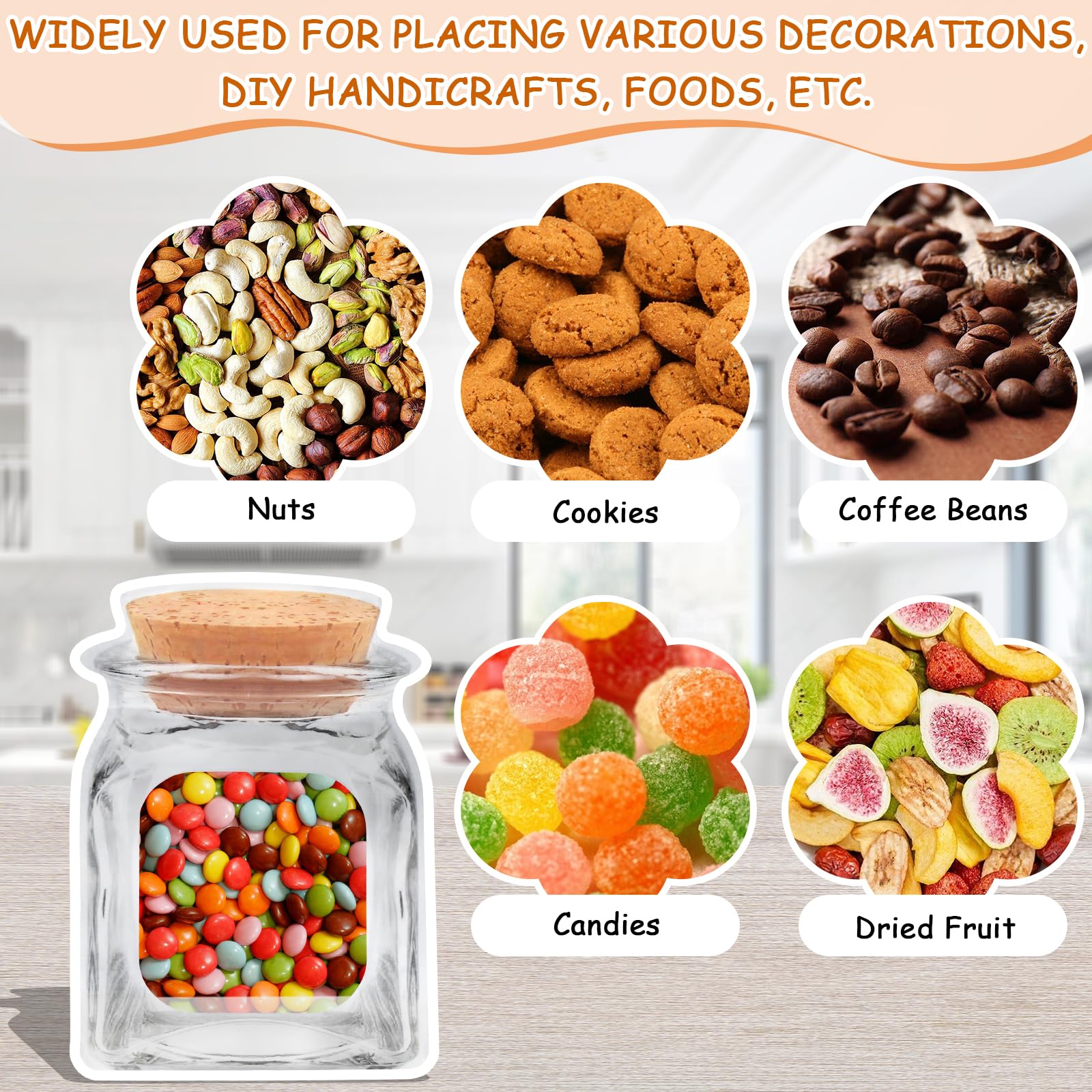 100 pcs Reusable Mason Jar Bags,Large Food Storage Ziplock Bags,5.5" X 7.8" Cute Plastic Zipper Leakproof Bags for Freezer Kitchen Camping Picnic Organizer