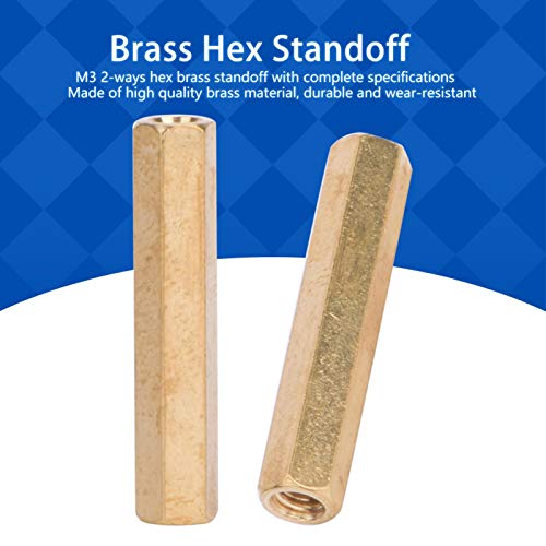 Motherboard Brass Standoff Coupling Standoff Pillar Spacer Nut Brass Standoff for PCB Motherboard for Electrical Equipment(M3*25 (50 pcs per Sale))