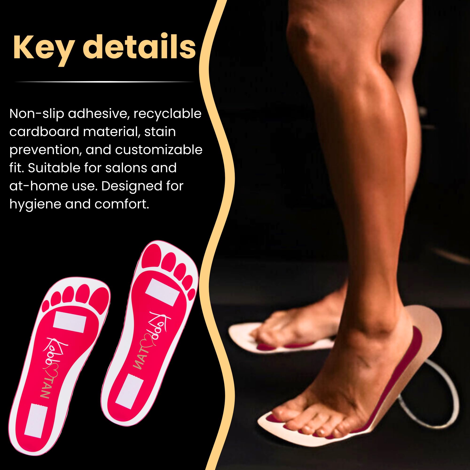180 Pairs(360feets) Spray Tan Feet Pads Protectors in Pink Color For Sunless Spray Tanning