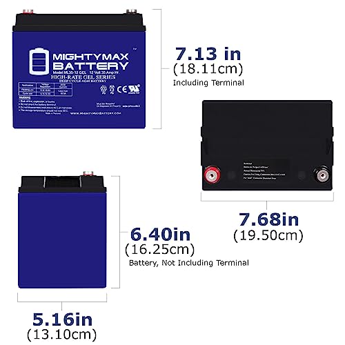 Mighty Max Battery 12V 35AH GEL Replacement Battery for DURDC12-35J