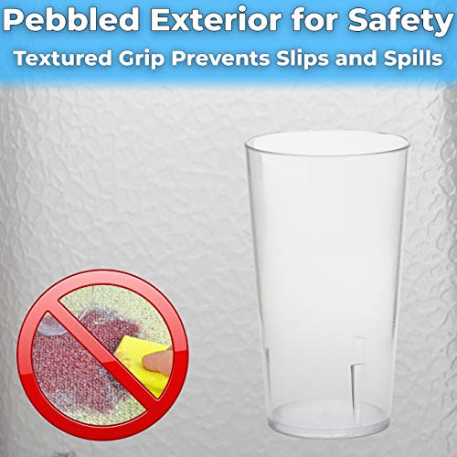 Avant Grub Restaurant Grade, BPA Free Clear Plastic Drinking Cup 12pk. Break Resistant Glasses Are Reusable, Stackable and Shatterproof, Clear, 12.0 oz