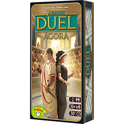 7 Wonders Duel Agora Board Game EXPANSION | 2 Player Game| Strategy Board Game | Civilization Board Game for Game Night | Board Game for Couples | Ages 10+ | Made by Repos Production