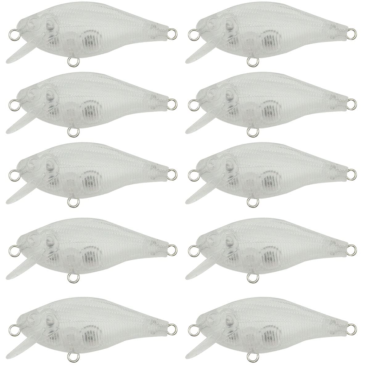 10PCS Unpainted Lure Blanks 3.81g 5.7cm with 4mm Free Fishing Eye Crankbait Baits Simulation Blank Body Clear Hard Baits Trout Salmon Minnow Lure Popper Lures Topwater Freshwater 4mm 8056