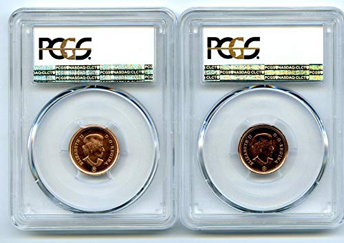 2012 Royal Canadian Mint Canada TWO COIN COPPER PLATED STEEL AND ZINC SET Last Year Of Issue PCGS MS66
