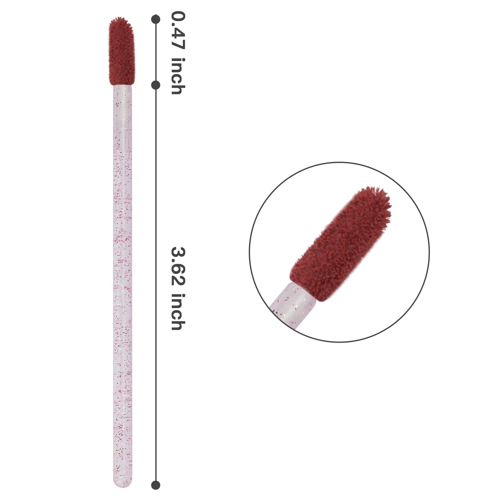 tifanso 300 PCS Lip Brush, Disposable Makeup Applicators, Lip Gloss Brush Lipstick Applicator Wands, Multicolor Makeup Tool Kits Beauty Lipstick Cosmetic (Crystal Pink)