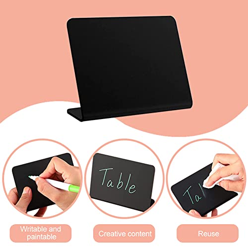 15 Pcs Mini Chalkboards Signs, Chalk Board Small Rectangle Chalkboards Blackboard Ideal for Weddings, Birthday Parties, Message Board Signs, Party Decorations, and Event Supplies(Black)