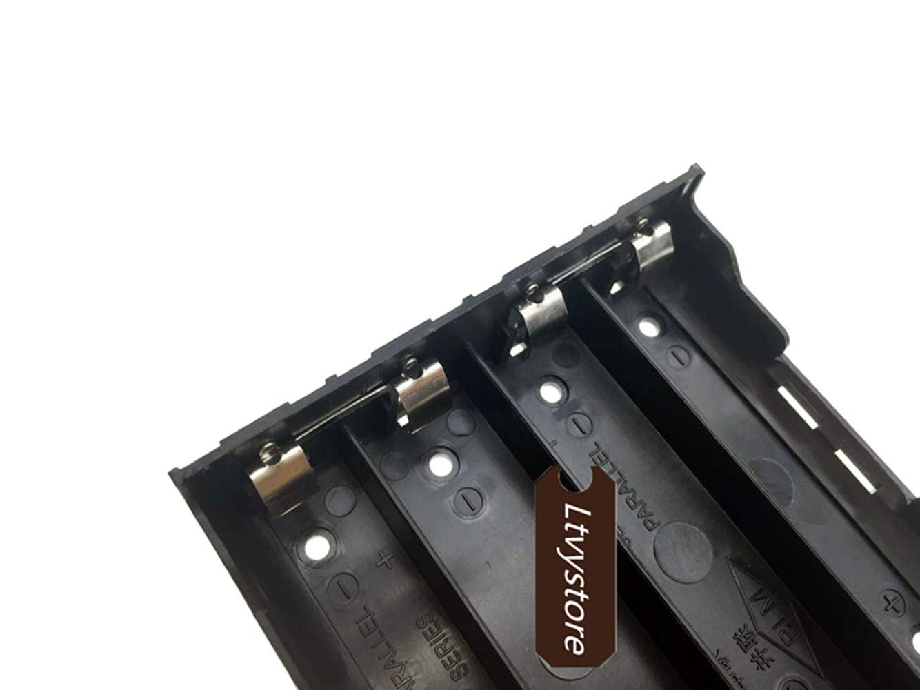 18650 Battery Case Holder, 3 Pcs 4 Slots x 3.7V 14.8Volt DIY Battery Storage Box, in Series Black Plastic Batteries Case for 4 x 18650 Ltvystore