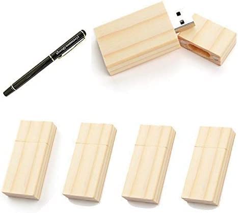 5 Pack Rectangle Wood 2.0/3.0 USB Flash Drive USB Disk Memory Stick with Wooden (2.0/2GB)