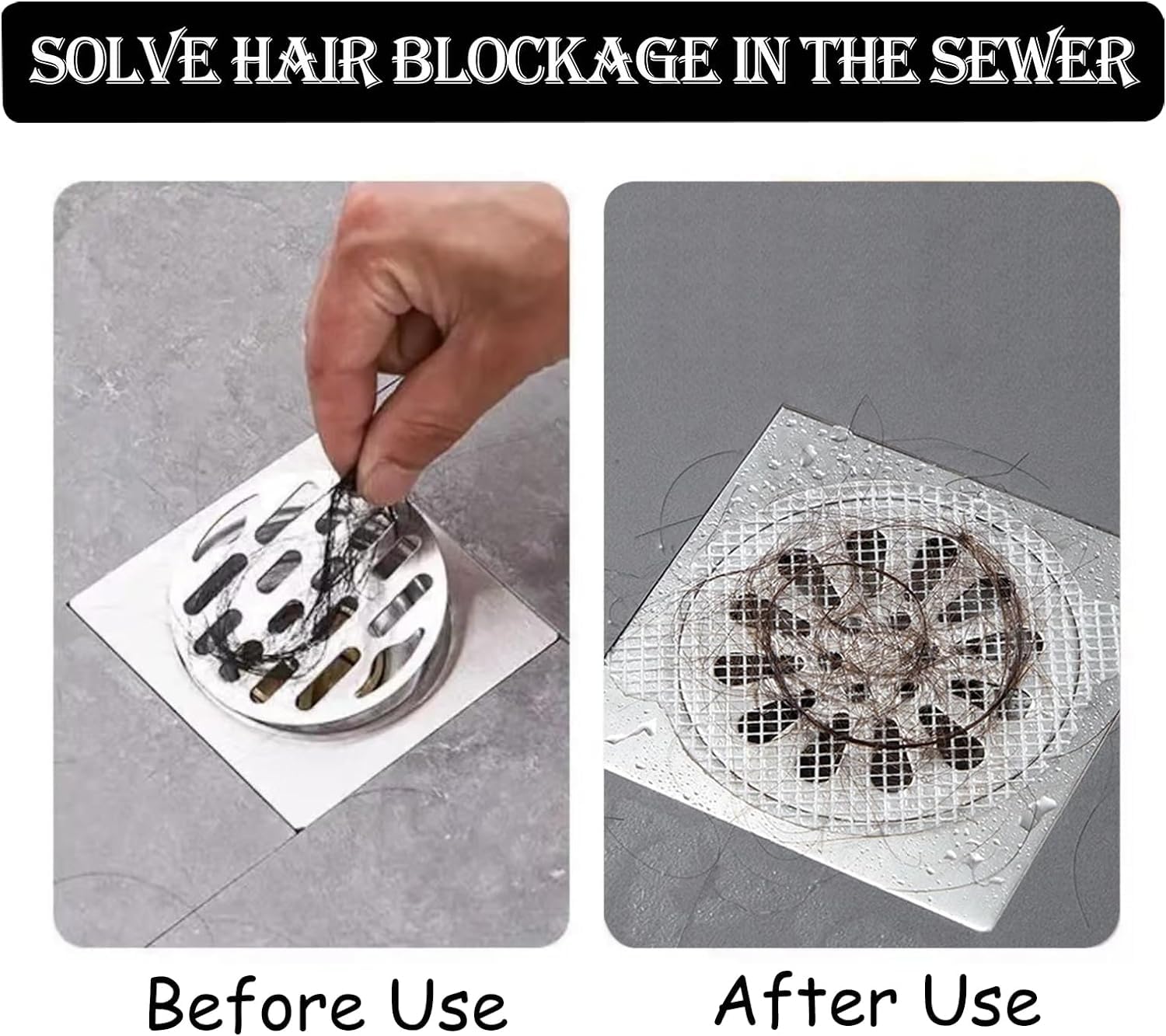 10Pack Disposable Shower Drain Hair Catcher Waterproof Mesh Stickers,Kitchen Sink Drain Strainer,Bathtub Hair Catcher for Drain,Sink Stopper,Bathtub Accessories,Bathroom Necessities (3.54"/9CM)