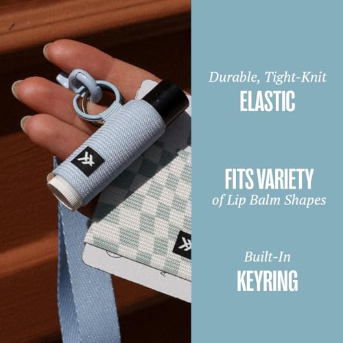 Thread Wallets Lip Balm Holder Keychain, Lip Gloss Holder Keychain, Lipstick Holder Keychain. Never Lose Your Lip Balm, Lip Gloss or Lipstick with Cute Elastic Lip Balm Keychain Holder (Off White)