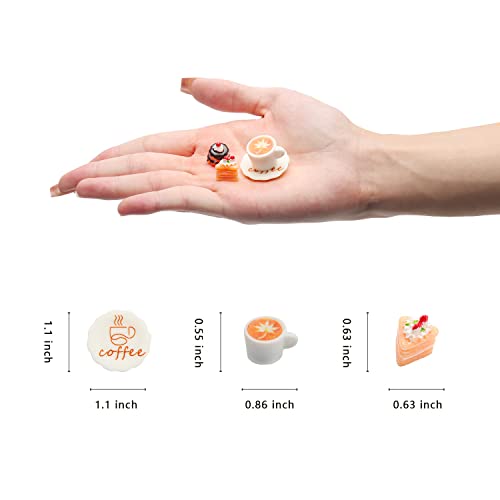 24 Pcs Miniature Food Kitchen Decoration Sets 1:12 Miniature Cakes Dessert Coffee Model Miniature Pretend Mini Kitchen Food Cake Toppers for DIY Micro Landscape Accessories