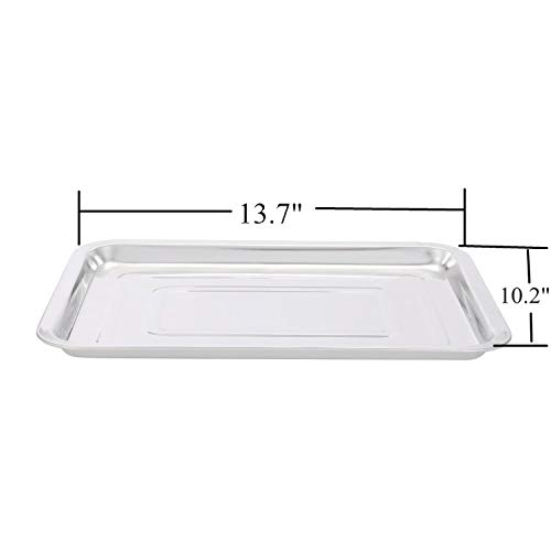5 Pack Stainless Steel Tray,DOWEI 13 1/2" x 10" Professional Medical Surgical Stainless Steel Tray Dental Body Piercing Instrument Tool Flat Supplies