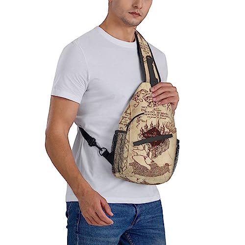 1itt1eHub Beige Sling Bag Sling Backpack Crossbody Chest Bag Daypack for Hiking Travel Women and Men