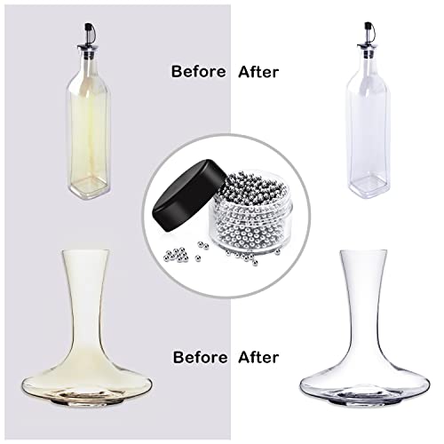 1000 PCS Decanter Cleaning Beads, 304 Stainless Steel Cleaning Balls for Glassware, Reusable Cleaning Beads for Wine Decanters Water Bottle Carafe and Vase