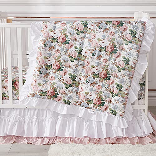 Brandream French Country Garden Floral Baby Girls Nursery Crib Bedding Sets 6-Piece Bedding Set Cotton Asian Style Chinoiserie Blossom Tree Branches Multicolored Design