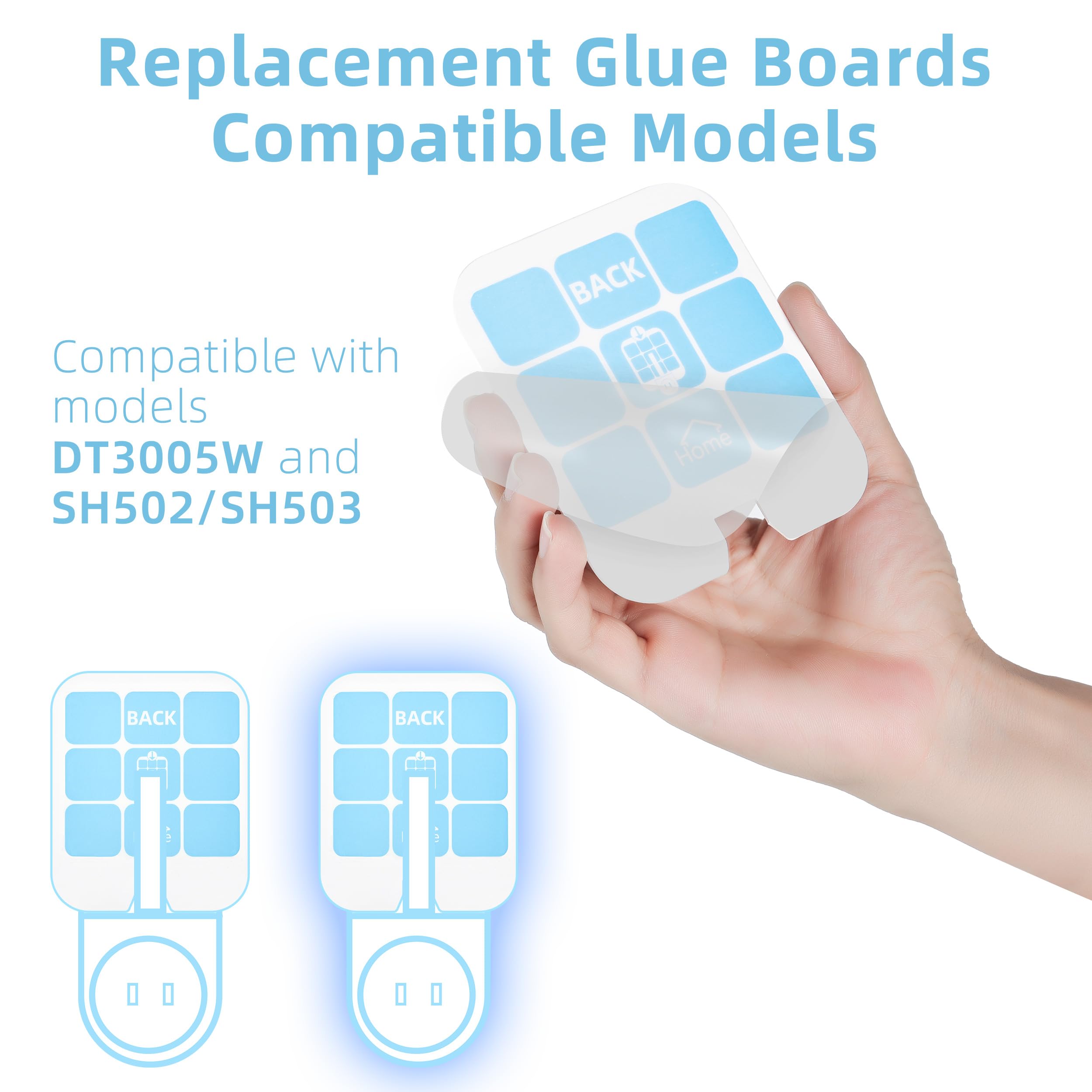20 Pack Trap Refill Compatible with Saferr Home Fly Trap Refill,Applicable to SH502、SH503、23005-06 and DT3005W、DT3005W-DS3,Indoor Fly Trap Plug-in Insect Trap Replacement Mosquito Sticky Glue Boards