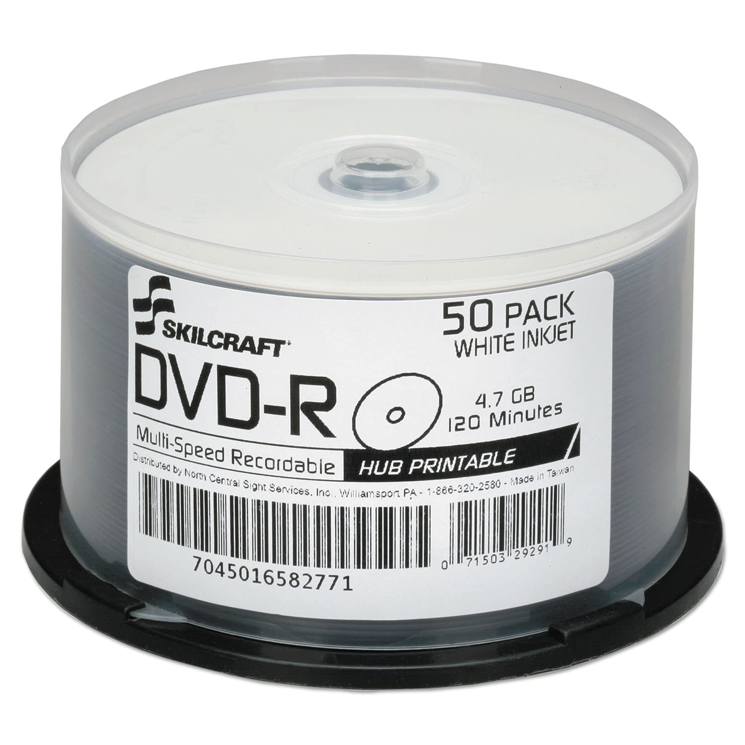 7045016582771, Inkjet Printable DVD-R, 50/Pack