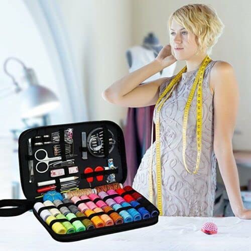 99 Pcs Sewing Kit Premium Sewing Supplies Case Portable Travel Home Needle Thread with Thread,Threader Needle,Tape Measure, Scissor, Thimble