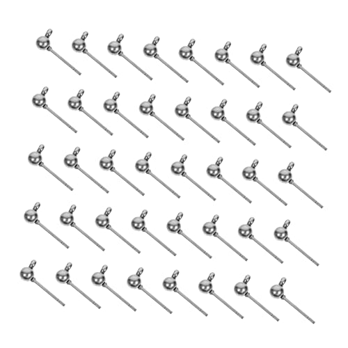 100pcs Ball Ear Ear Rings Studs Stud Earrings Pin Earrings Accessories Stainless Steel Studs Ear Jewelry Ear Studs Ear Stud Components Earring Making