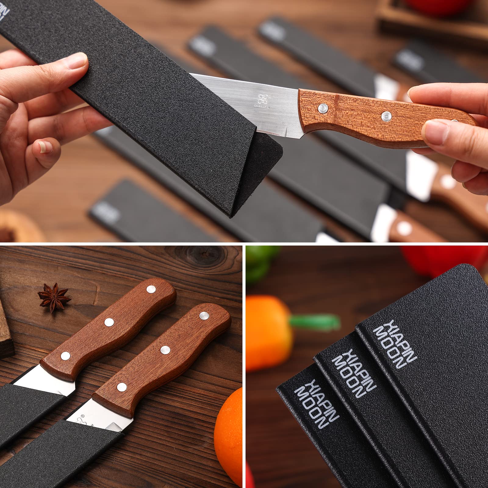 10-piece Universal Knife Guards Set,Knife Edge Guards are ABS Plastic and BPA-Free Felt Lining,More Durable,Non-BPA,Food Safety. The Knife Cover is Chef's Gift First Choice- Knives Not Included