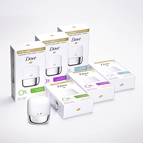 Dove Deodorant Refills Refill Kit 0% Aluminum Cucumber & Green Tea Aluminum Free Deodorant 1.13 oz