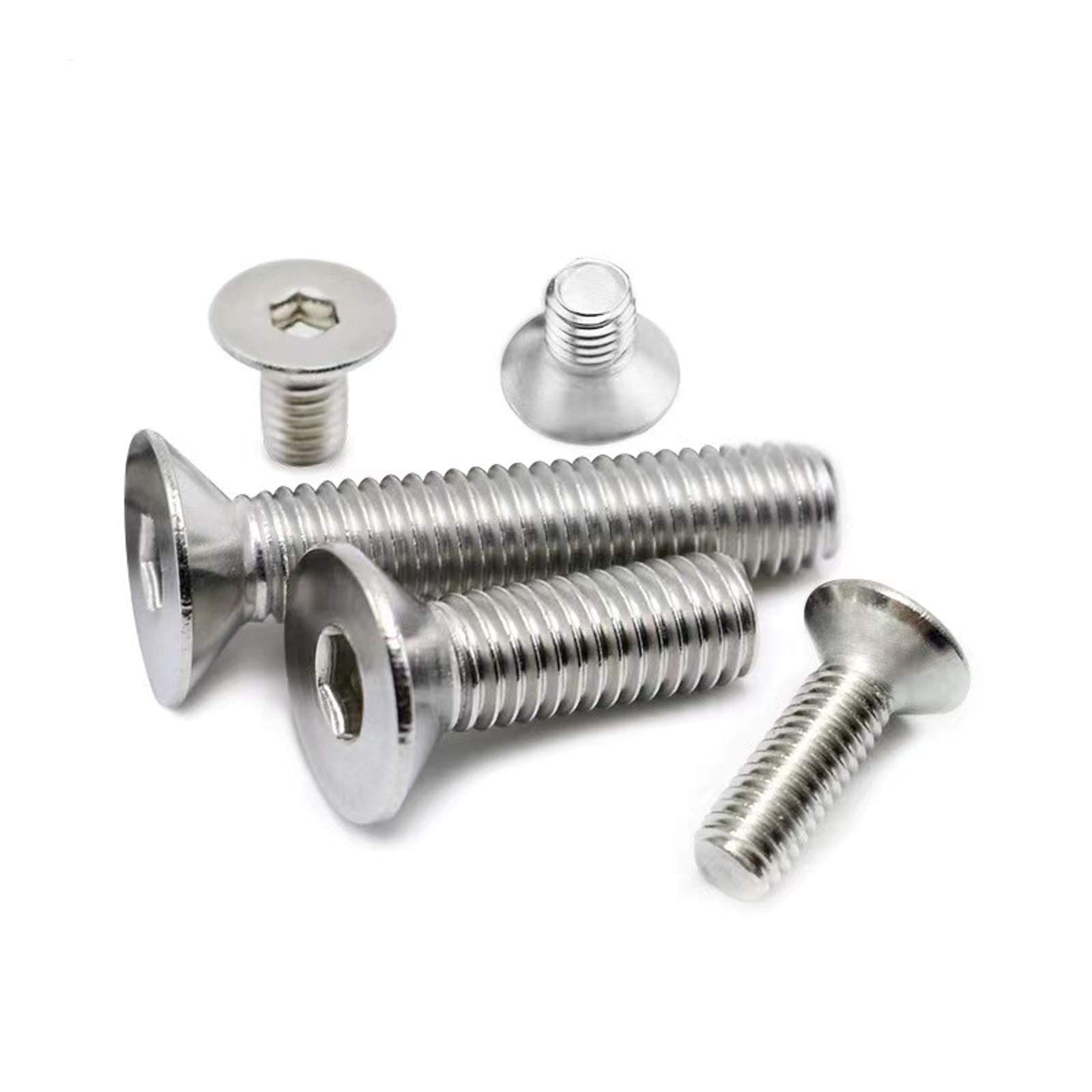 50 Pcs M4-0.7 x 20mm Flat Head Socket Cap Screws Bolts, Stainless Steel 18-8 (304), Bright Finish, Allen Socket Drive,Machine Screws Inner Hex Screw Fasteners Bolts