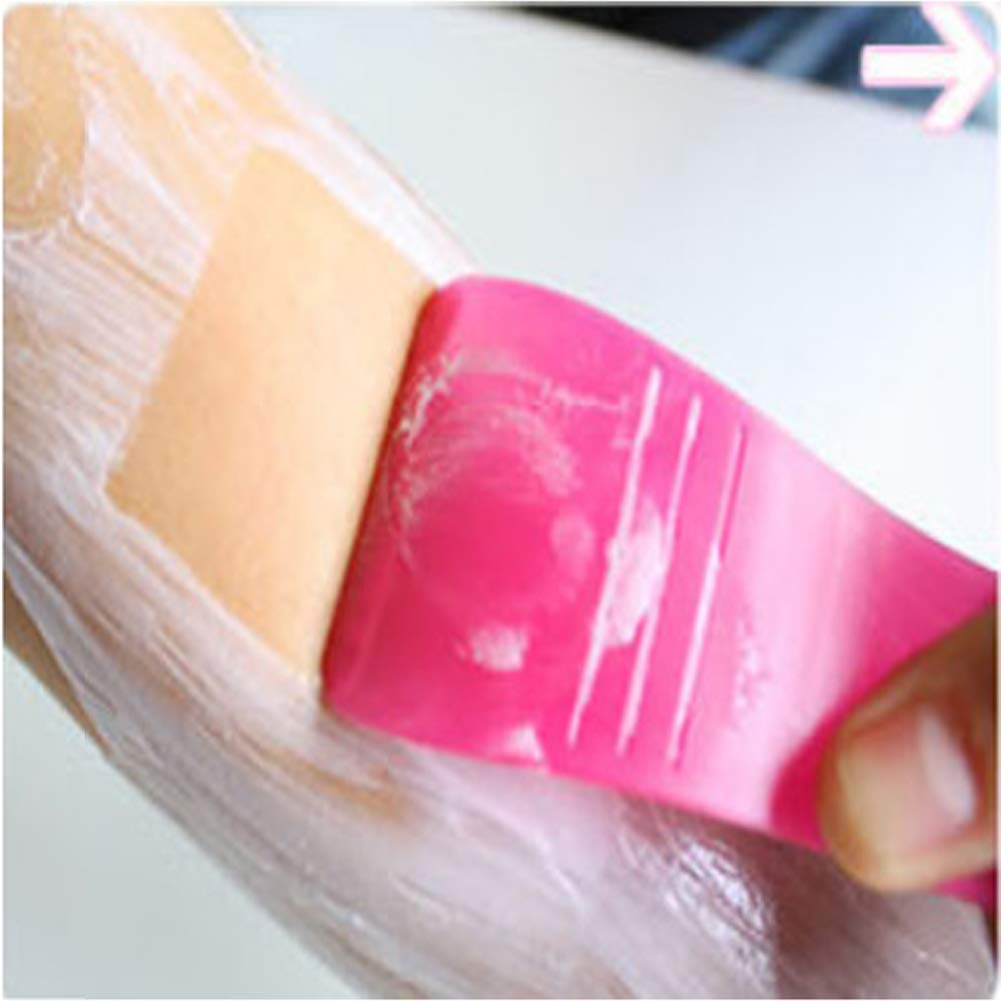 12Pcs Hair Wax Cleansing Spatulas Sticks Mask Scraper Plastic Waxing Applicator & Depilatory Creams Hair Waxing Removal Beauty Tools, White and Rose Red