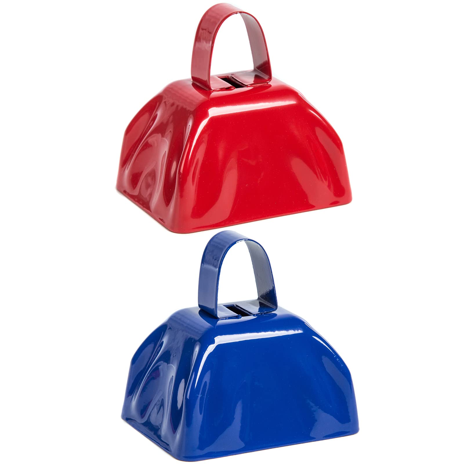 12-Pack Cowbells Noise Maker Decorative Cow Bells Christmas Bell Cowbells with Handle Call Bell Alarm (3 x 2.8 In, Copper)
