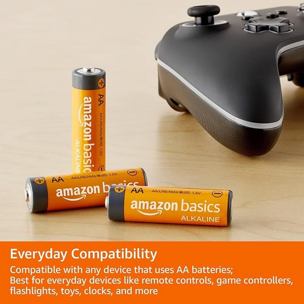 Amazon Basics 100 Pack AA High-Performance Alkaline Batteries, 10-Year Shelf Life, Easy to Open Value Pack & 12 Pack C Cell All-Purpose Alkaline Batteries, 5-Year Shelf Life, Easy to Open Value Pack